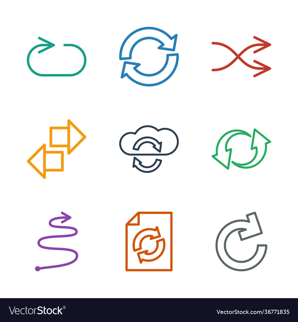 Repeat icons Royalty Free Vector Image - VectorStock