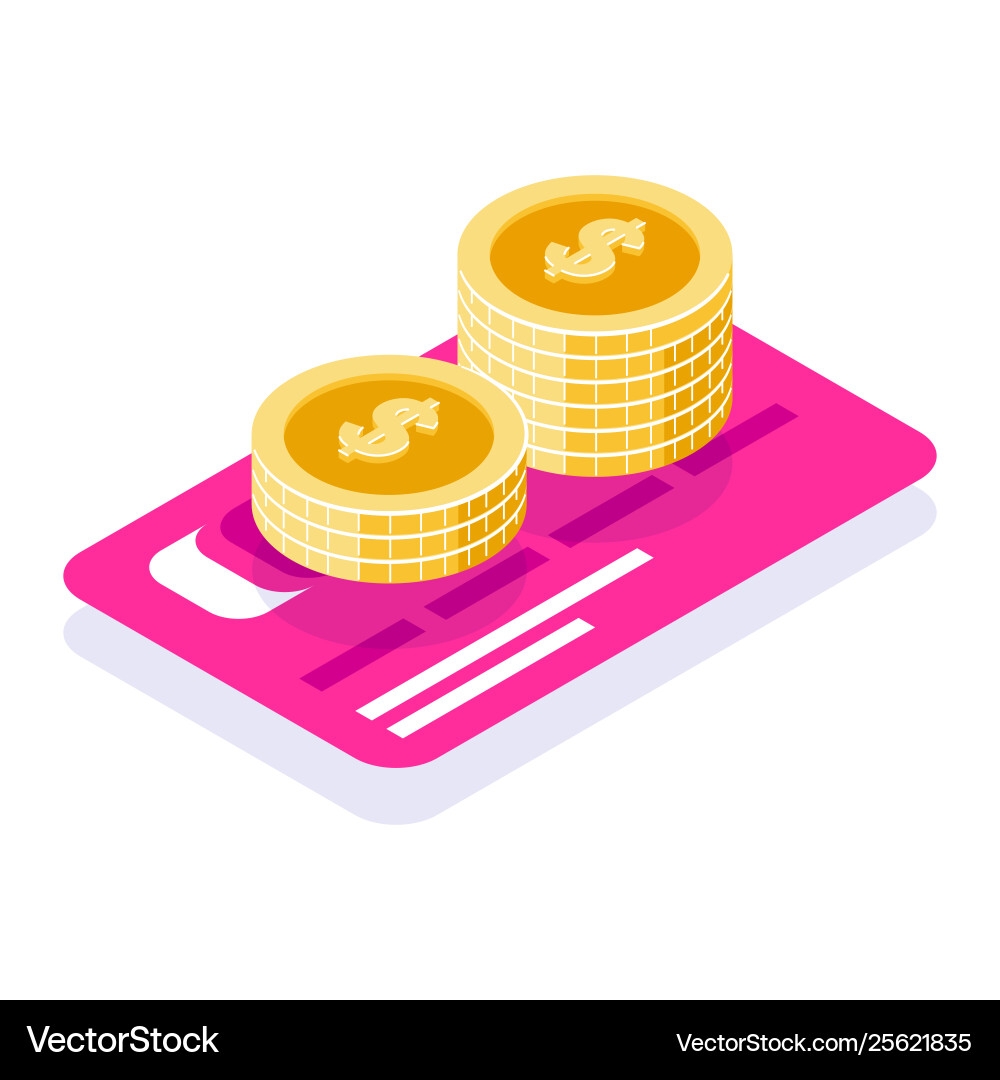 Save money in bank 3d concept coins stack Vector Image