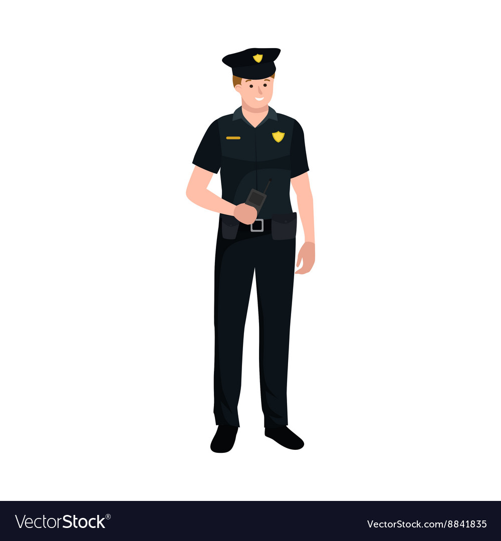 Serve And Protect Police Man Officer Male Vector Image