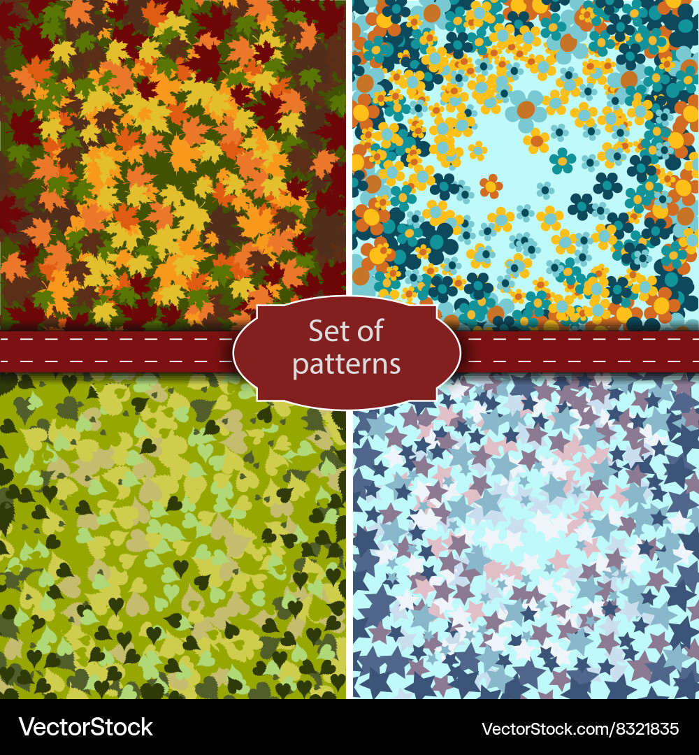 Set of backgrounds seasons theme Royalty Free Vector Image
