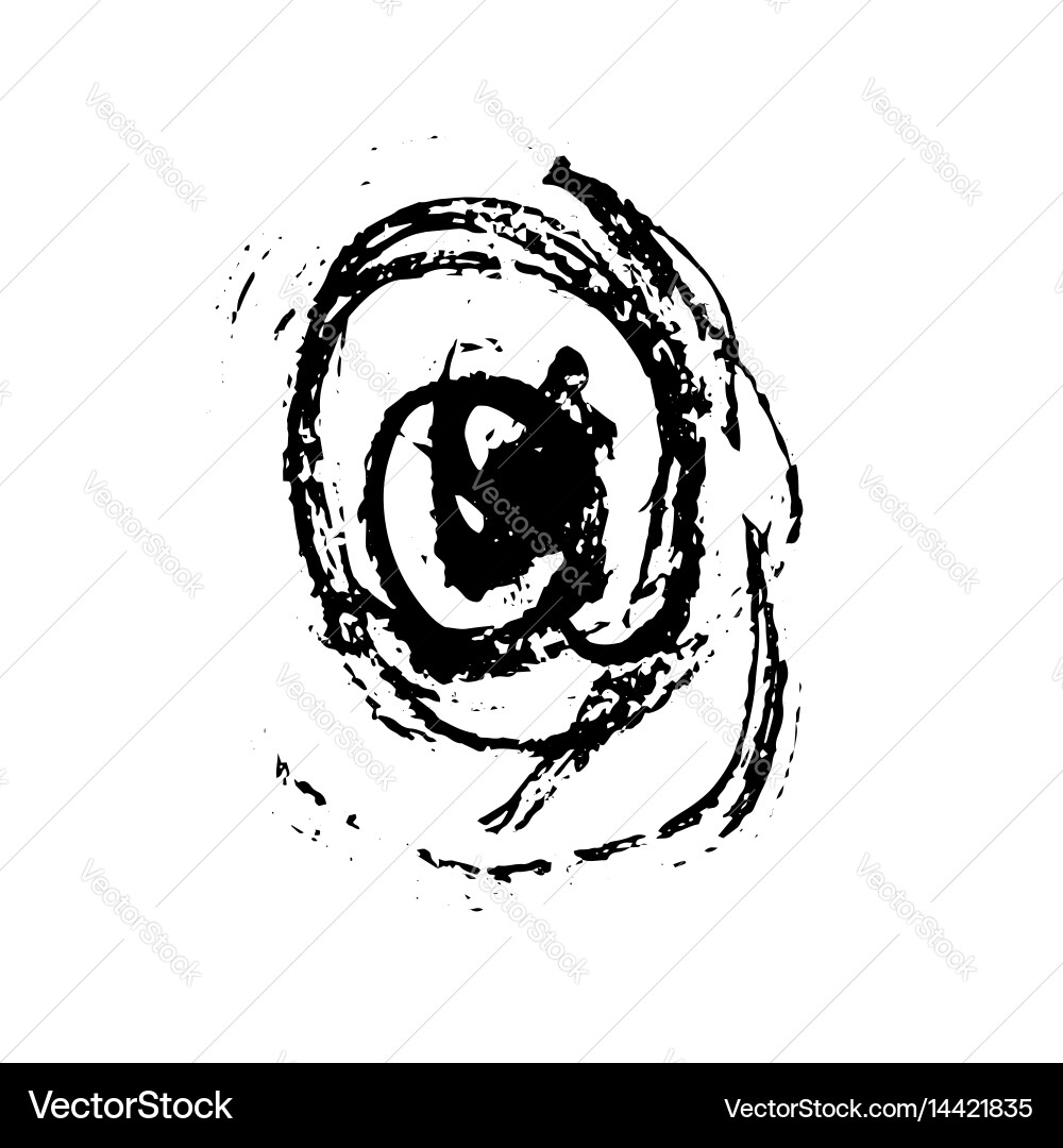 Spot ink brush black on white background Vector Image