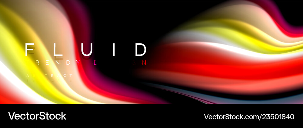 Bright colorful liquid fluid lines on black Vector Image
