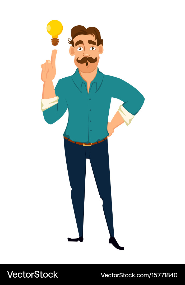 Business man having a brilliant idea guy Vector Image
