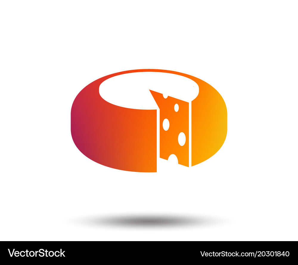 Cheese wheel sign icon sliced Royalty Free Vector Image