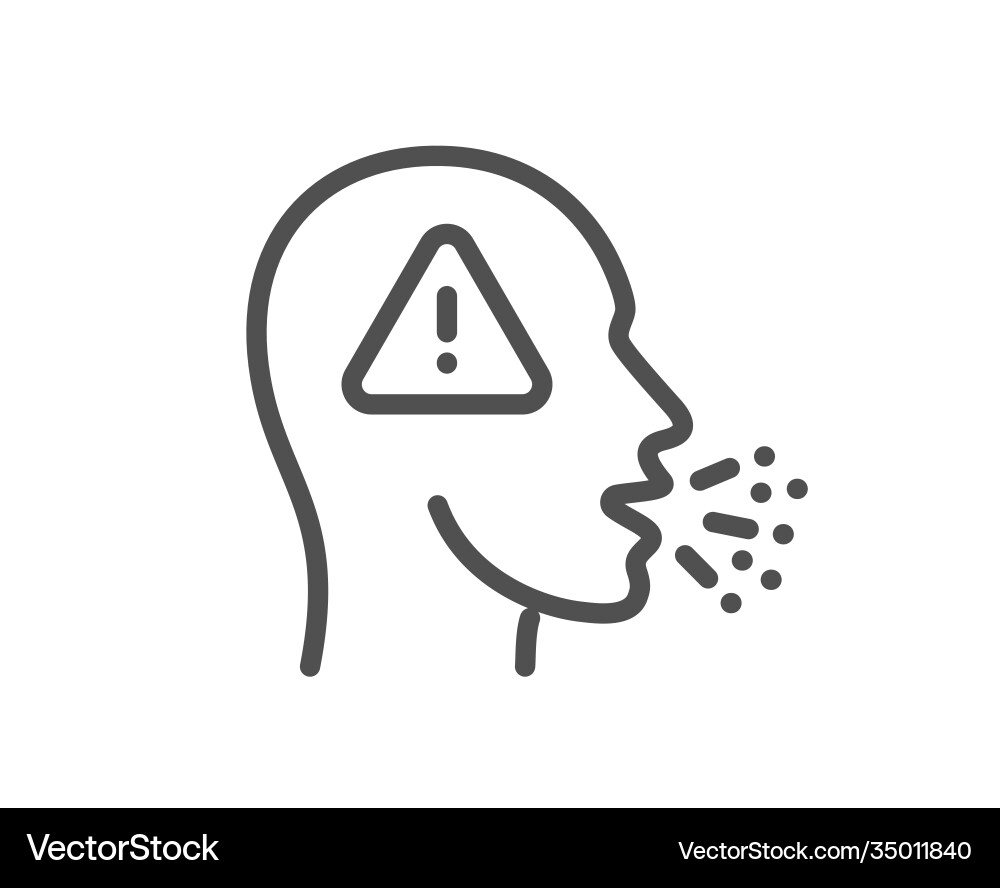Cough line icon coronavirus symptom sign Vector Image