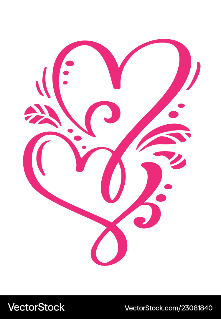 Couple red valentines day hand drawn Royalty Free Vector