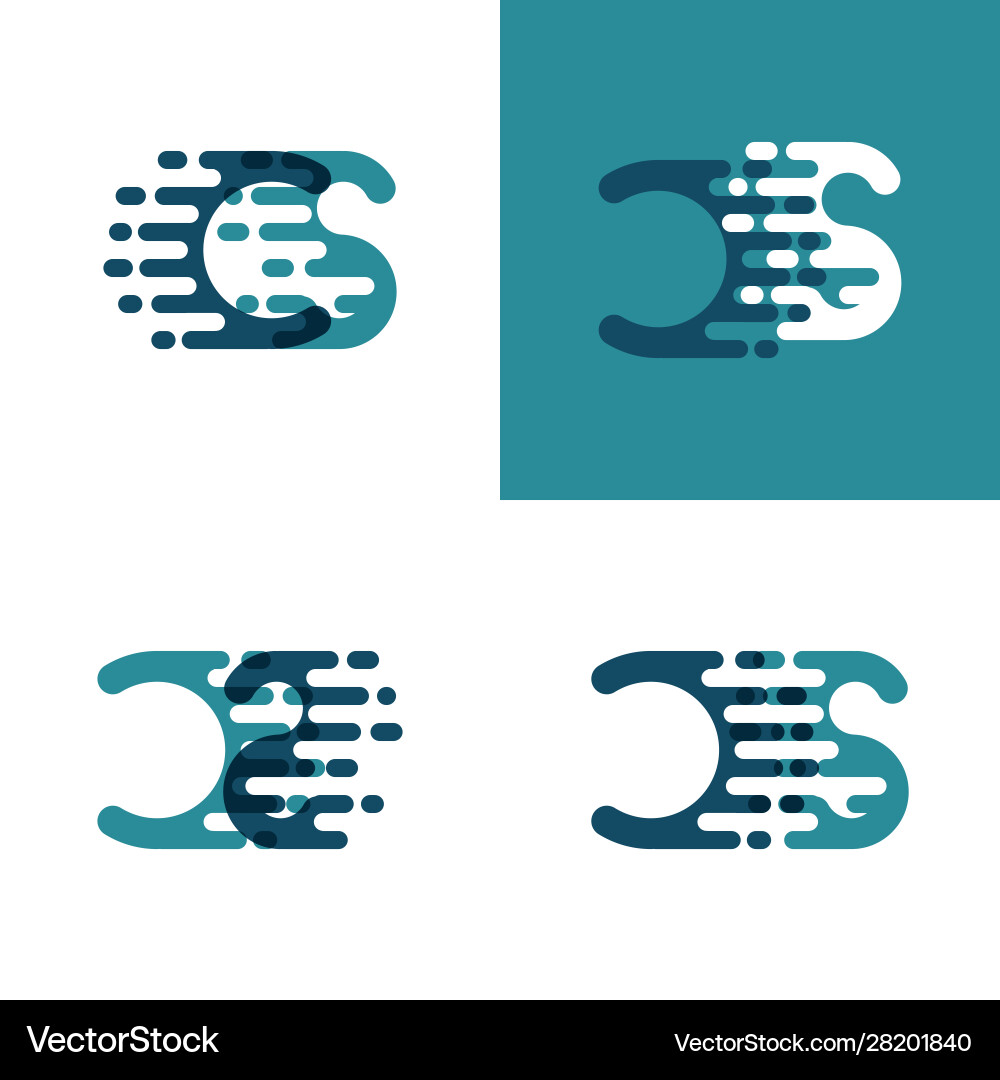 Cs letters logo with accent speed in light green Vector Image