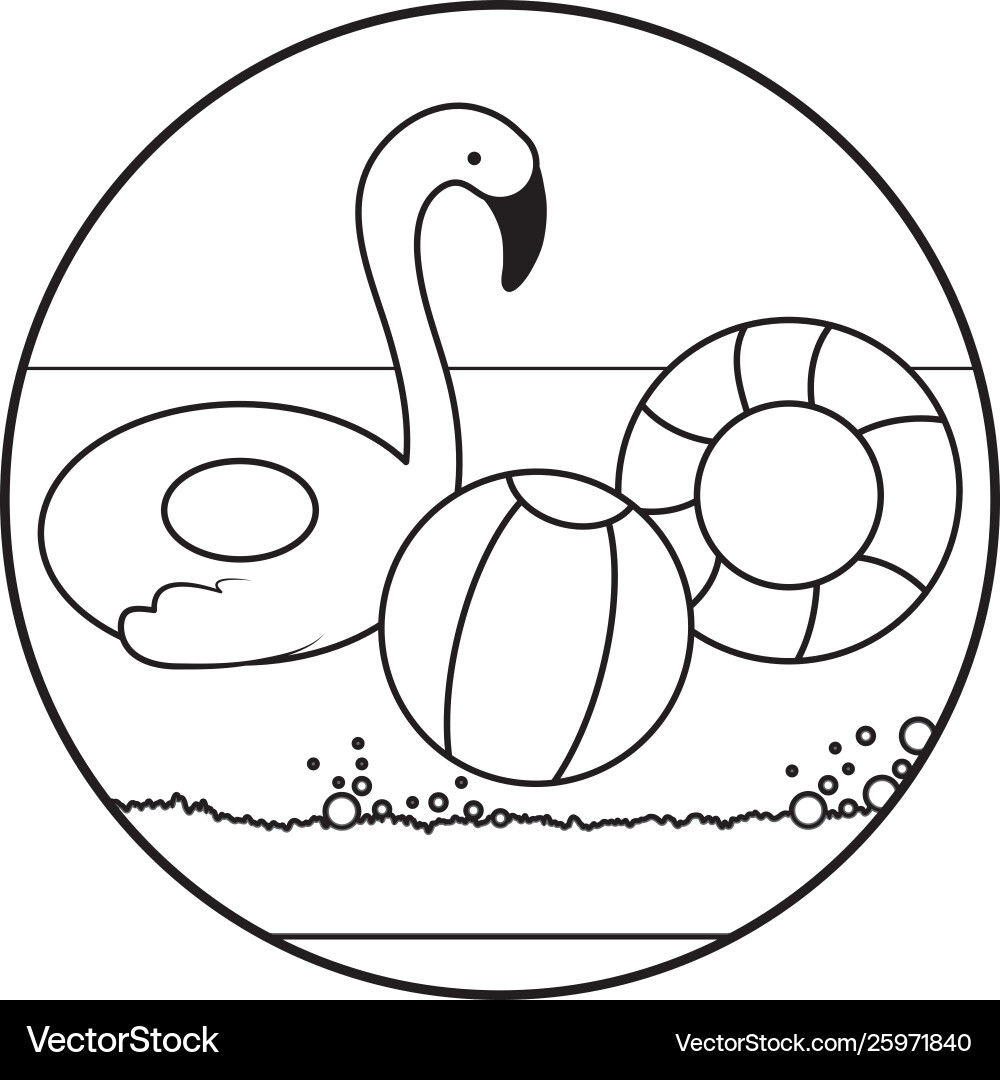 Floats protections summer with ball beach Vector Image