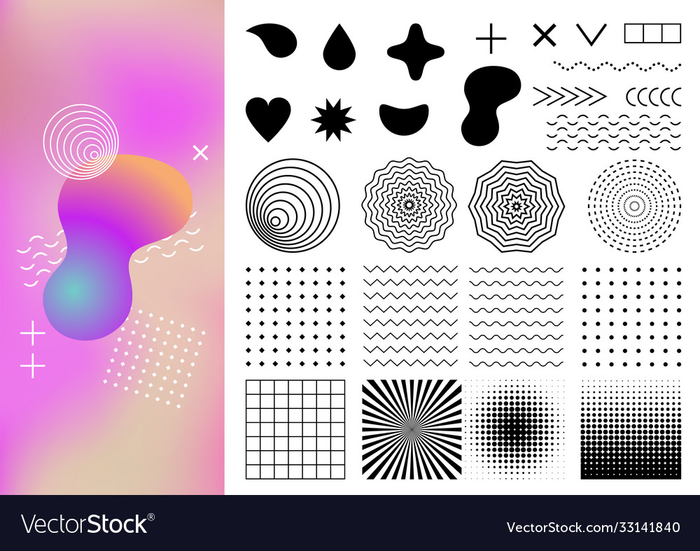 Geometric abstract elements and backgrounds Vector Image