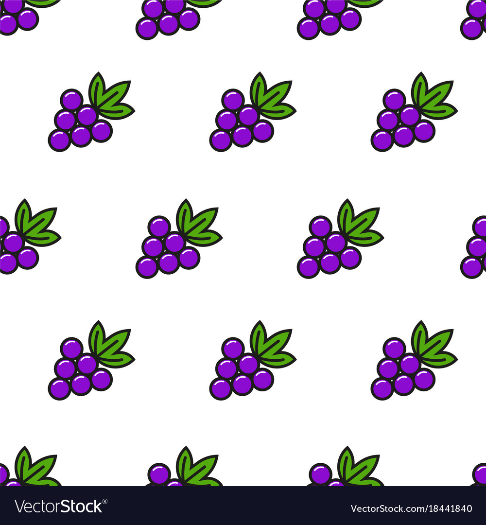Grape simple line style seamless pattern Vector Image