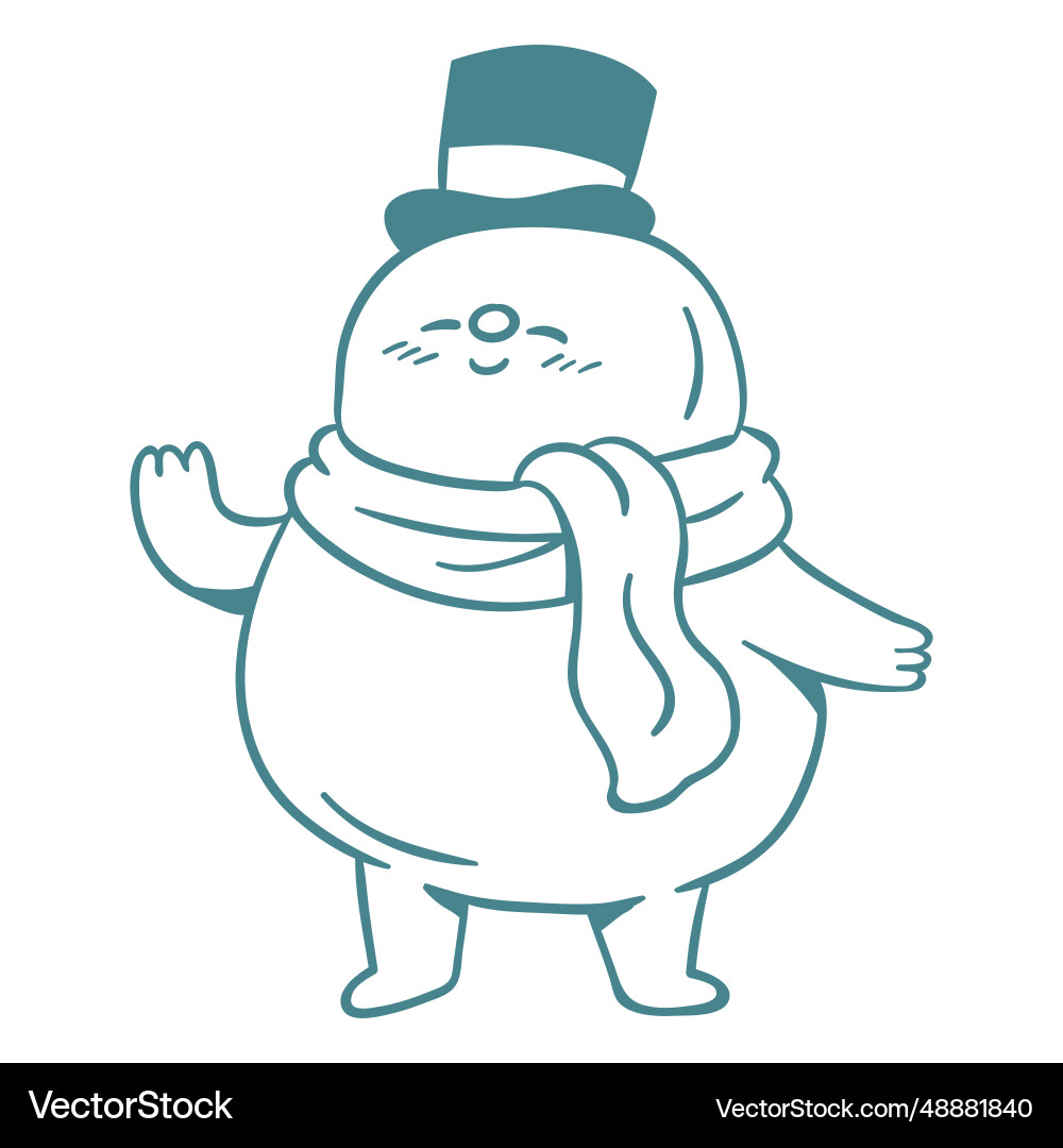 Happy snowman winter character Royalty Free Vector Image