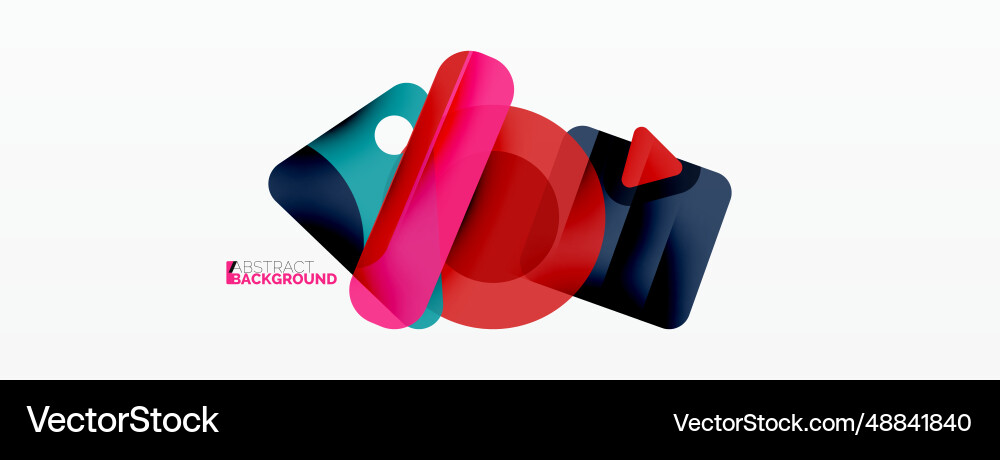Line triangle square and circle primitive Vector Image