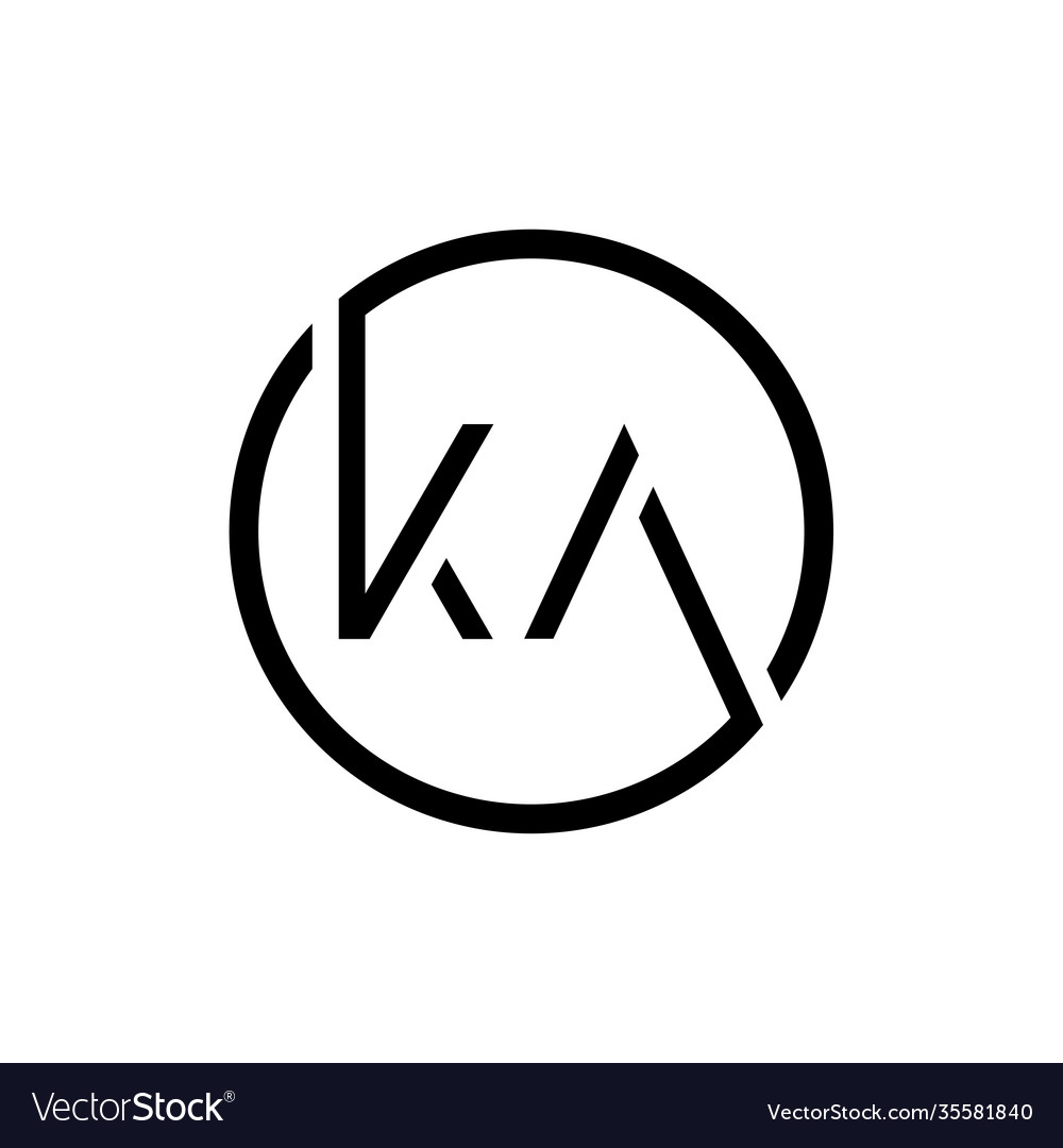 Linked letter ka logo design template creative Vector Image