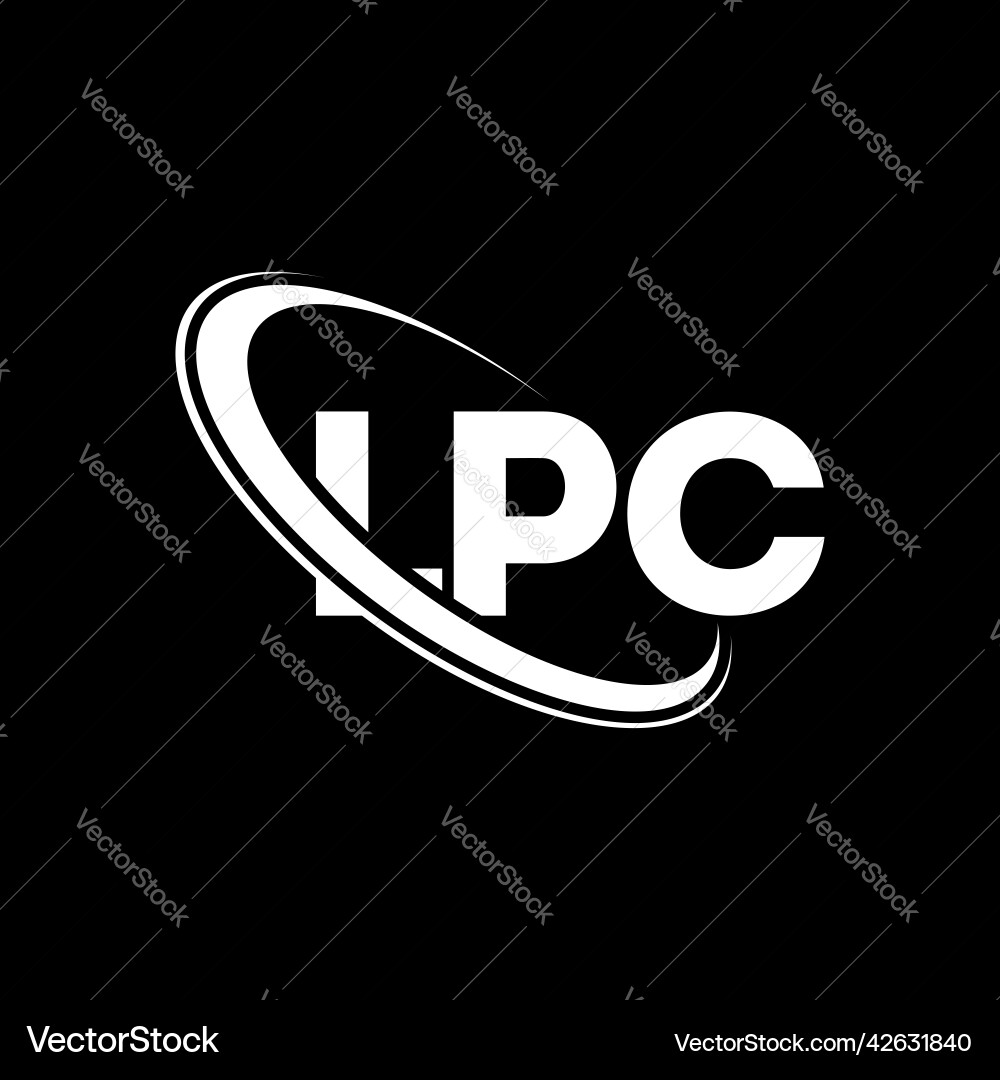 Lpc logo letter letter logo design Royalty Free Vector Image