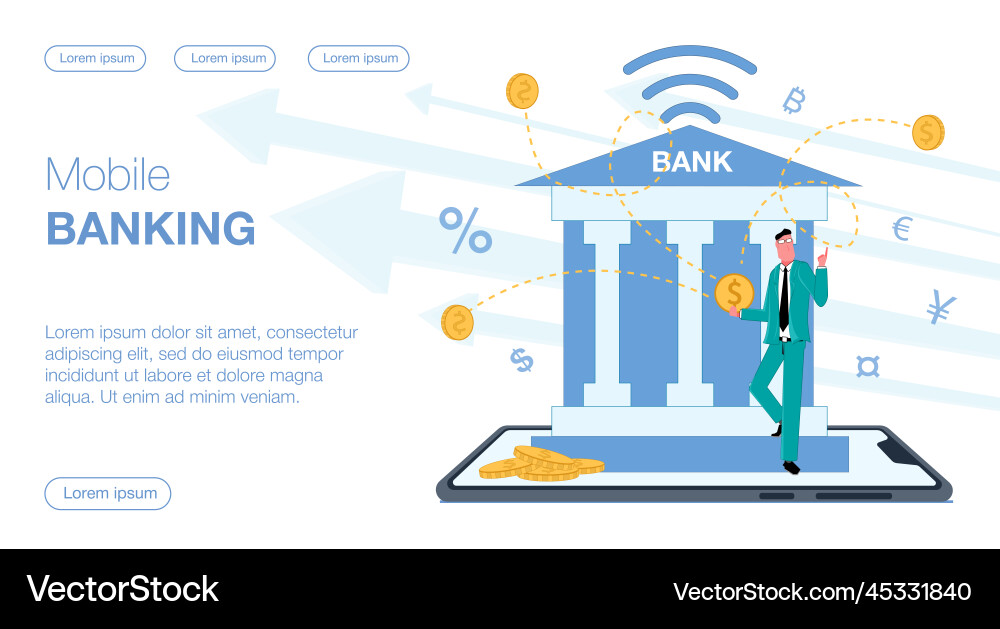 Mobile banking 3 Royalty Free Vector Image - VectorStock