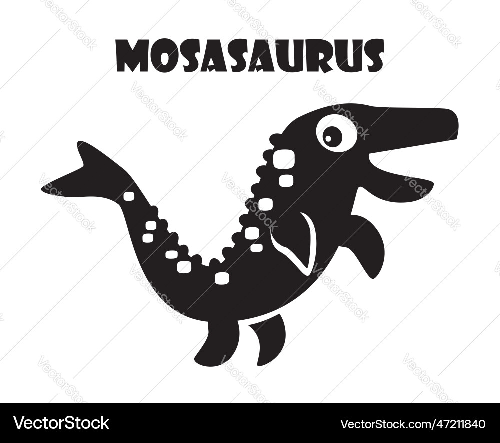 Mosasaurus cute dinosaurs cartoon characters Vector Image