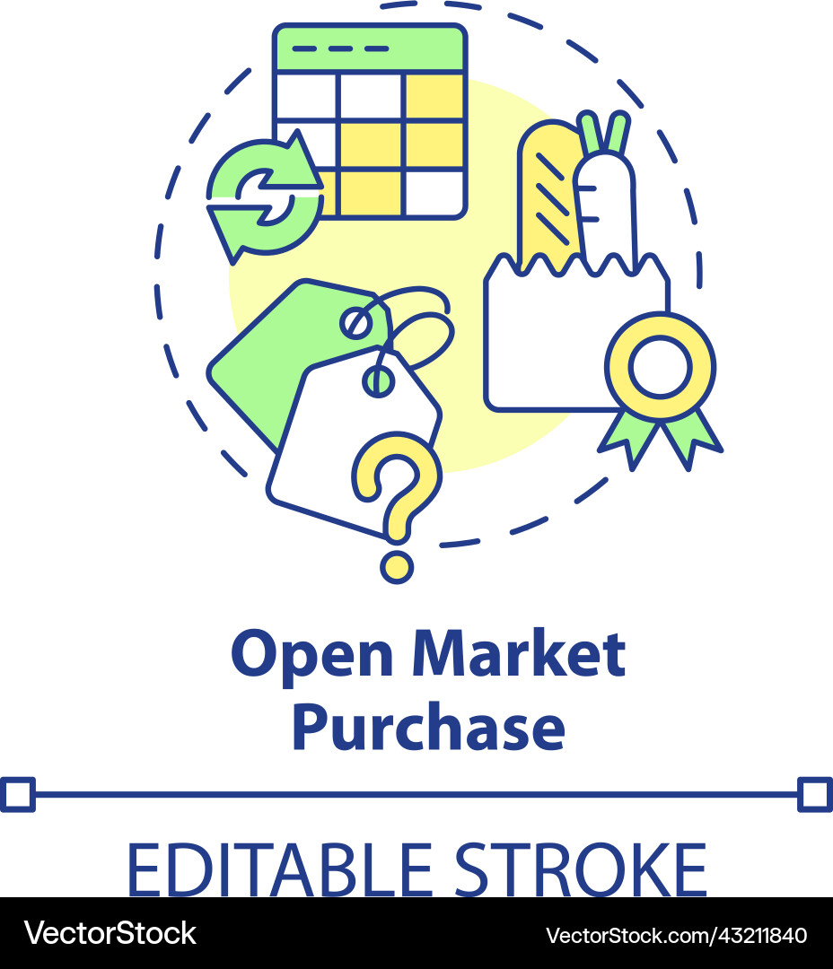 Open market purchase concept icon Royalty Free Vector Image