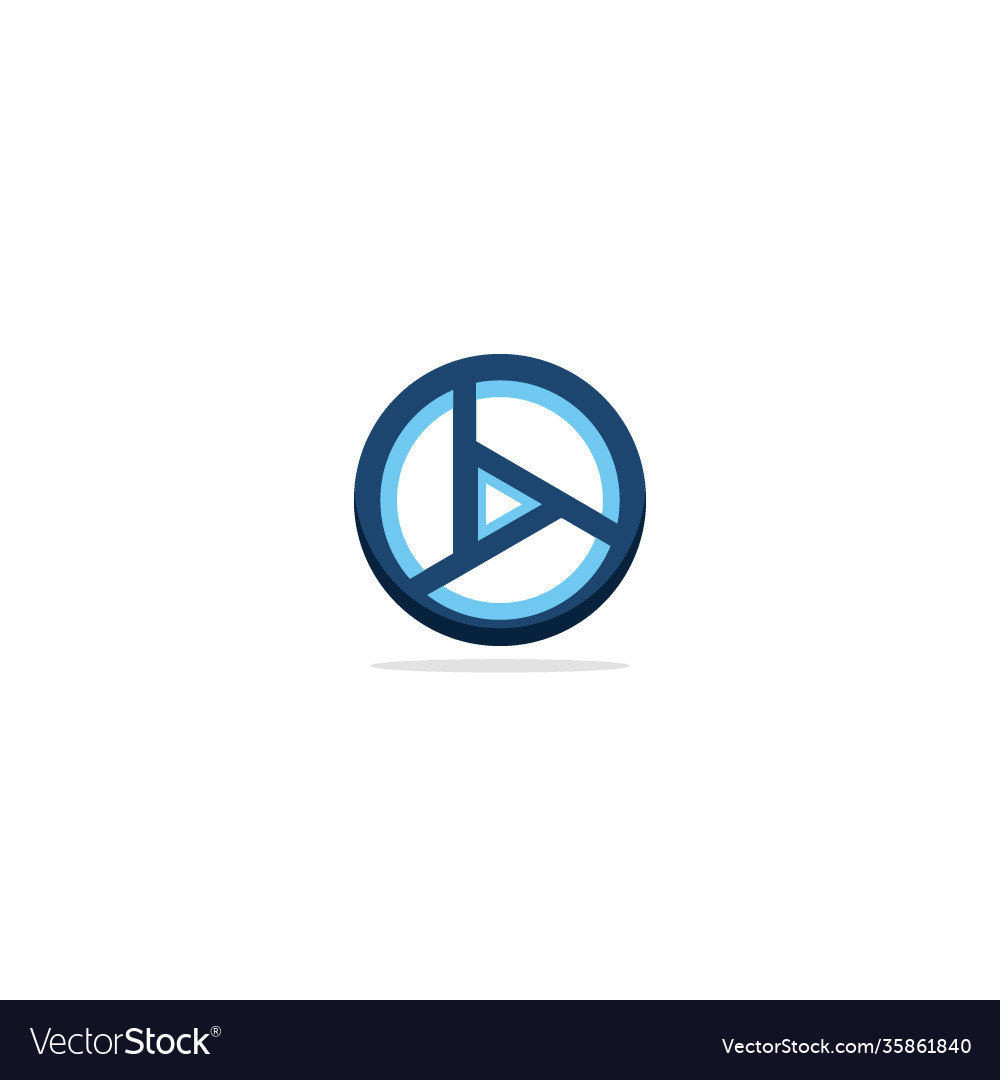 Round circle triangle logo Royalty Free Vector Image