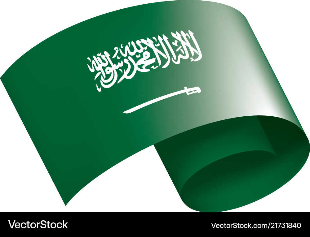 Saudi arabia flag on a white Royalty Free Vector Image