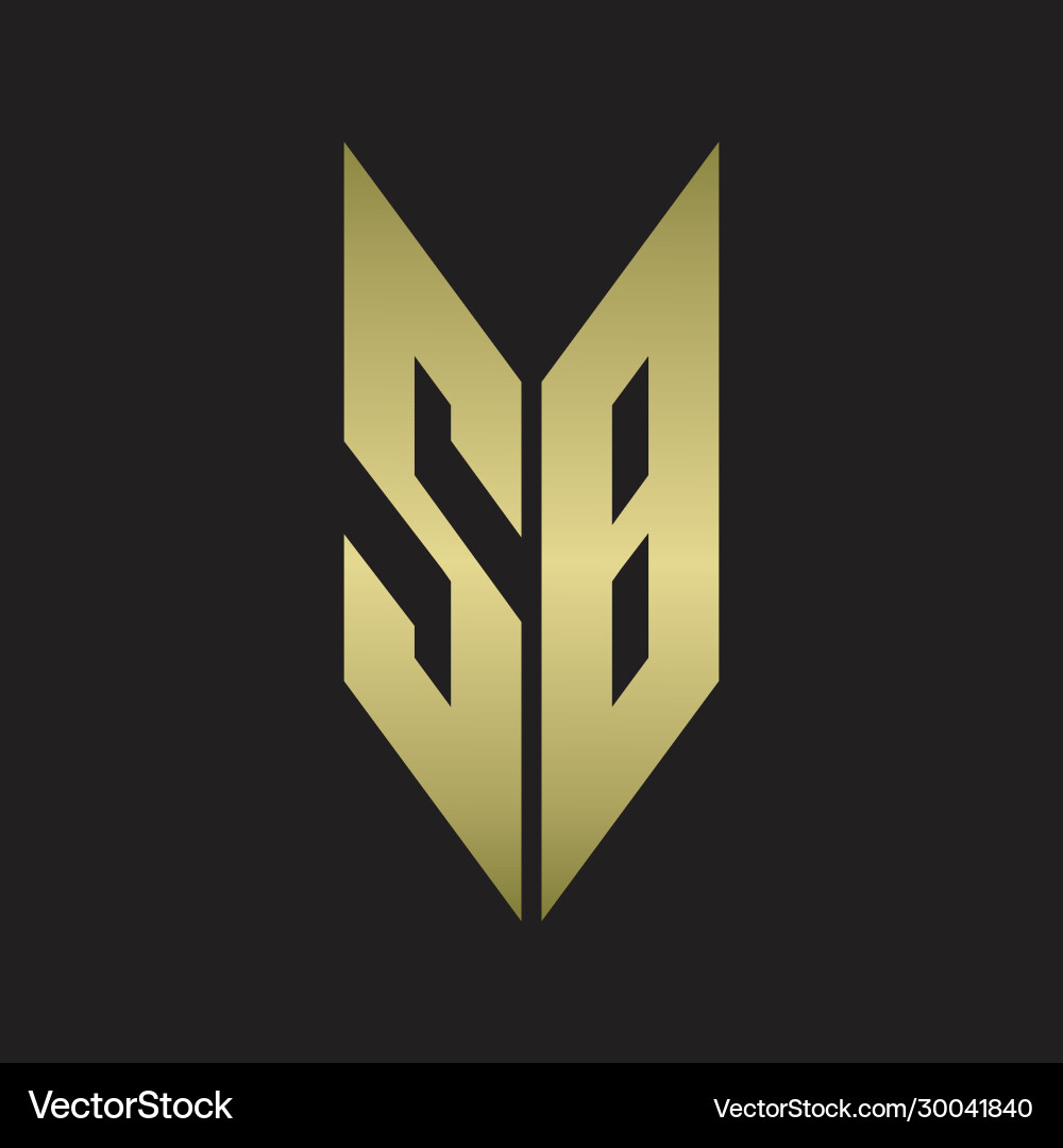 Sb logo monogram with emblem style isolated Vector Image