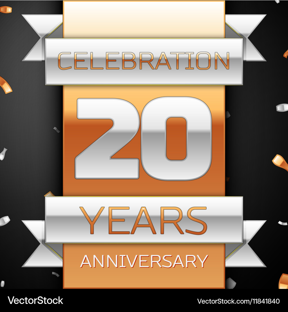 Twenty years anniversary celebration golden Vector Image