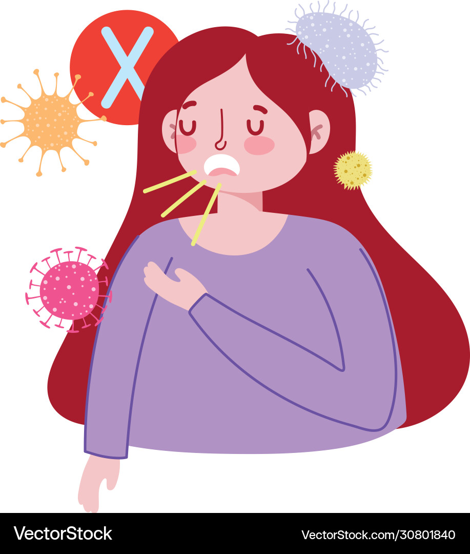 Woman with dry cough design Royalty Free Vector Image