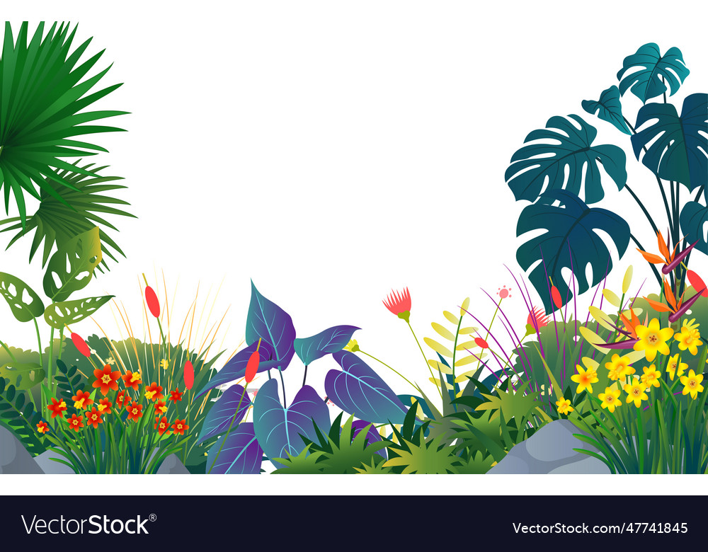 Beautiful landscape flowers background Royalty Free Vector