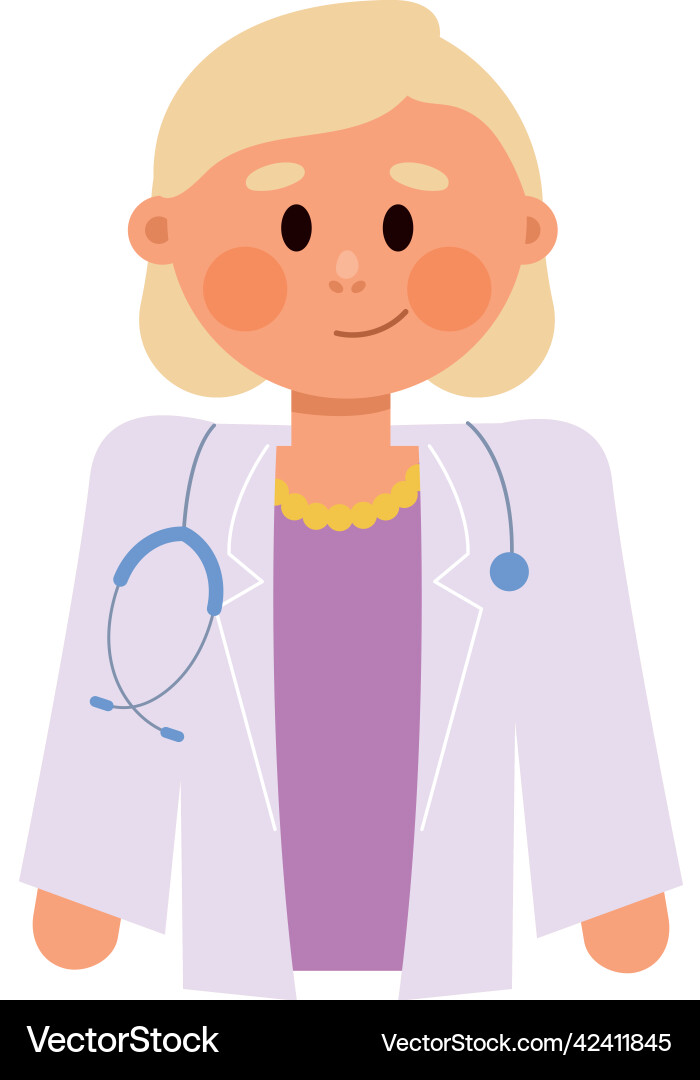 Blond female doctor Royalty Free Vector Image - VectorStock