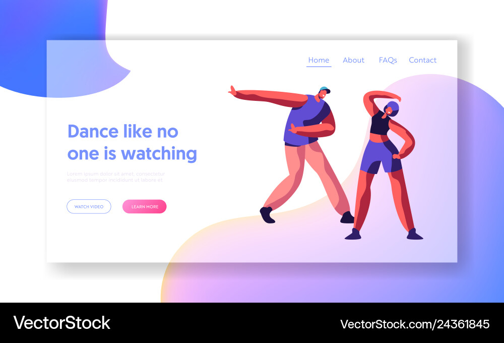 Dancing breakdance freestyle party landing page Vector Image