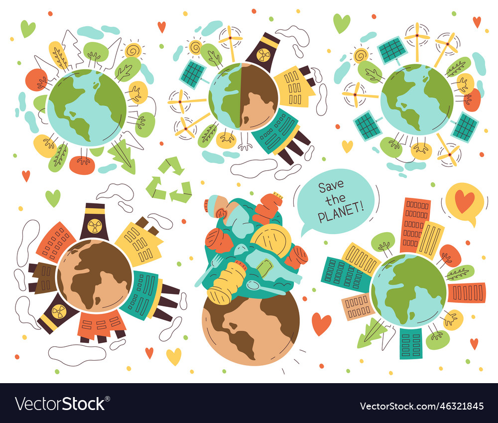 Environment flat ecology and nature Royalty Free Vector