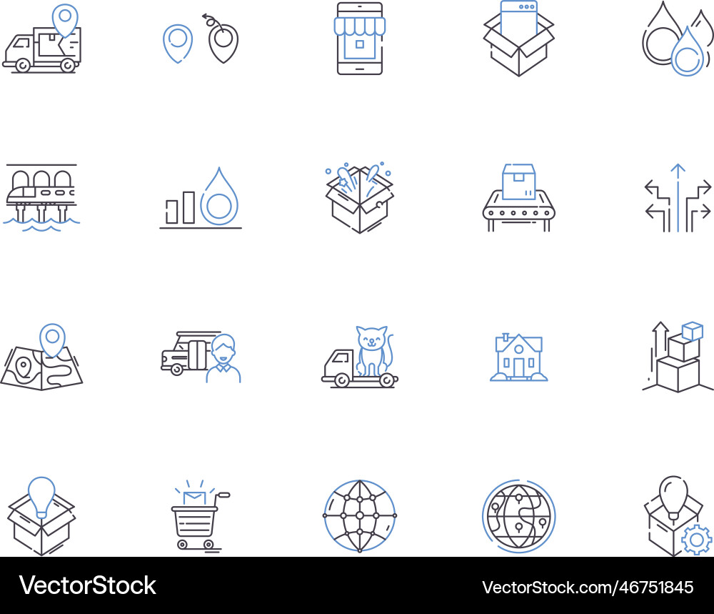Express delivery outline icons collection Vector Image