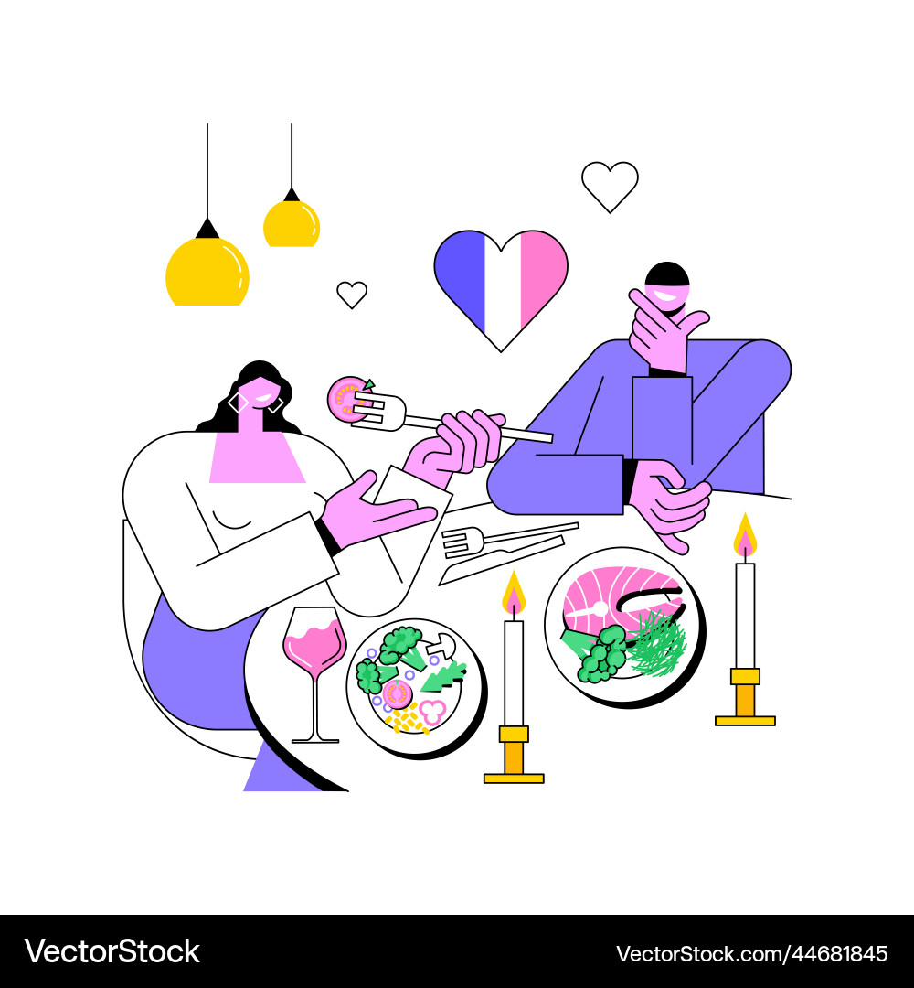French restaurant isolated cartoon Royalty Free Vector Image