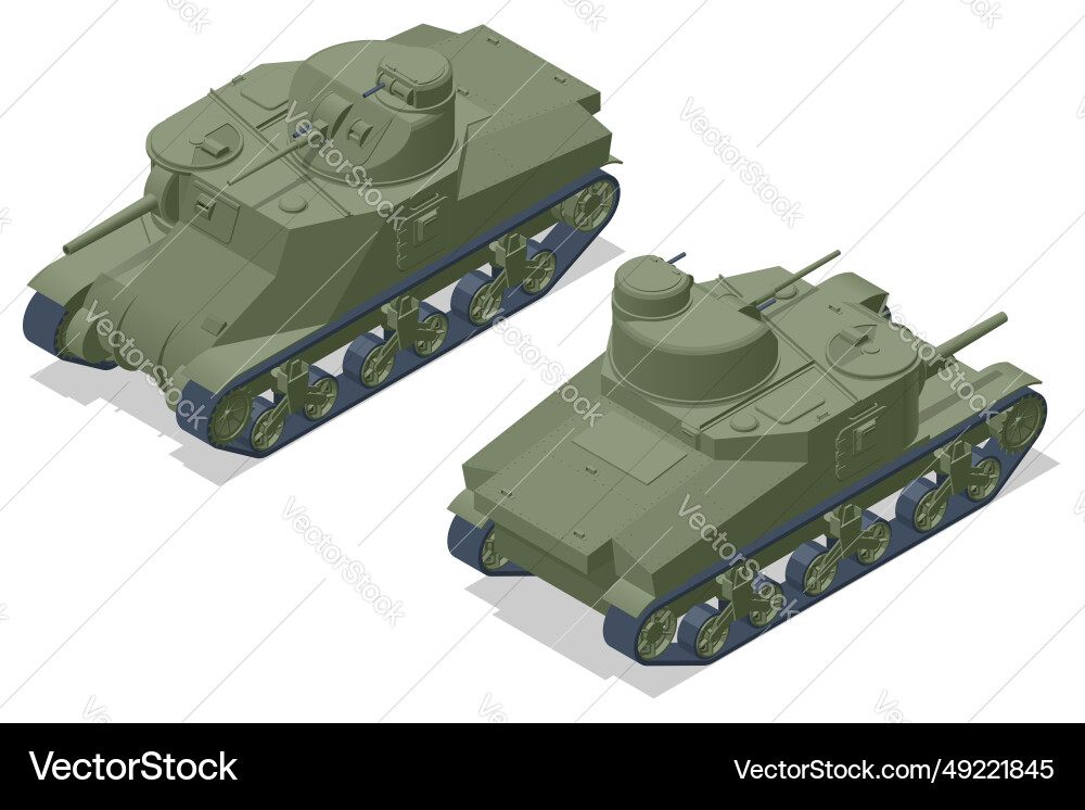 Isometric tank medium tank m3 lee armoured Vector Image