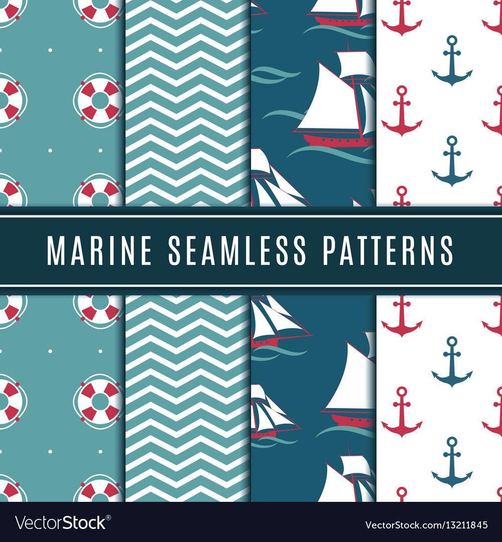 Nautical seamless patterns for kids marine Vector Image Nautical seamless patterns for kids marine Vector Image
