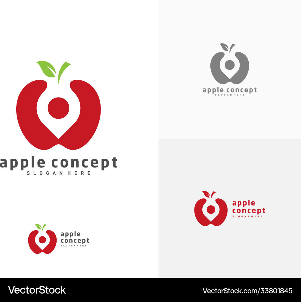 Point apple logo design template fruits Royalty Free Vector
