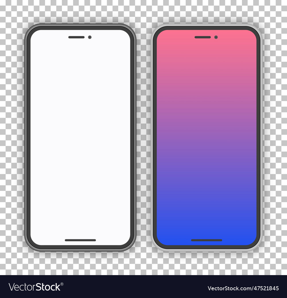 Realistic smartphone mockup set Royalty Free Vector Image