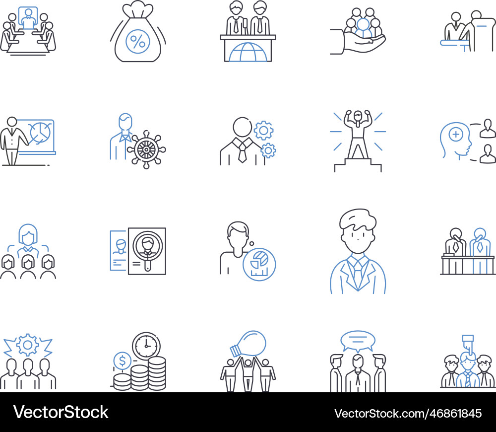 Risk and uncertainty line icons collection Vector Image