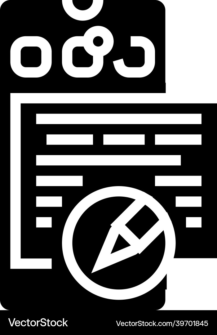 Social media copywriting glyph icon Royalty Free Vector