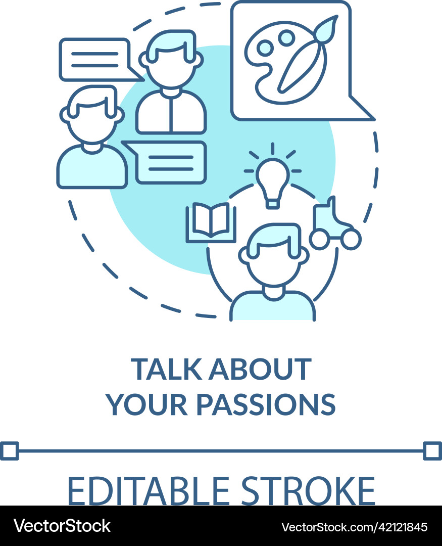 Talk about your passions turquoise concept icon Vector Image