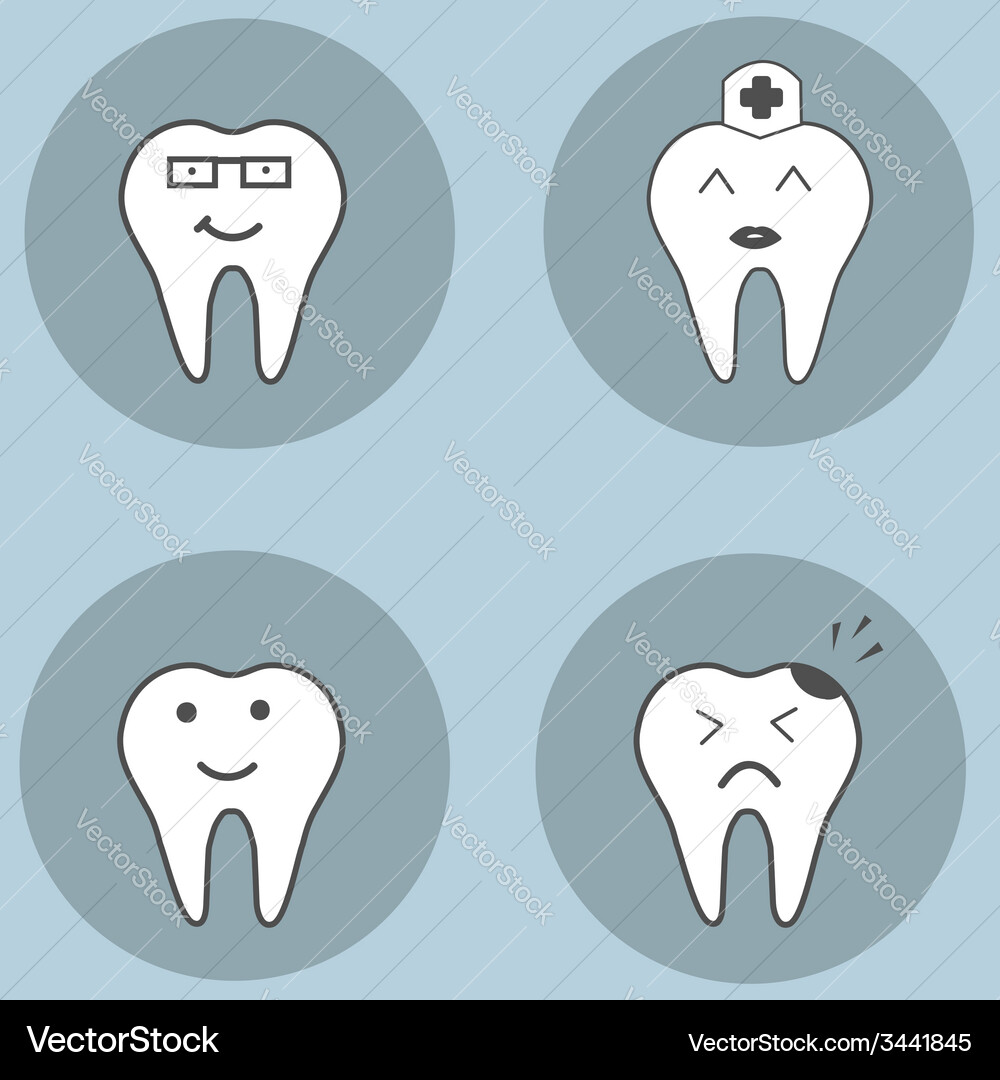 Teeth set Dental collection for your design Vector Image
