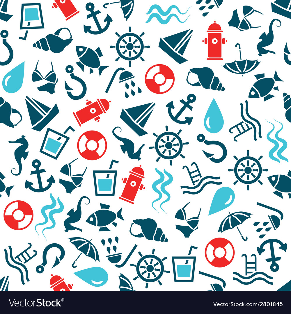 Water seamless pattern Royalty Free Vector Image