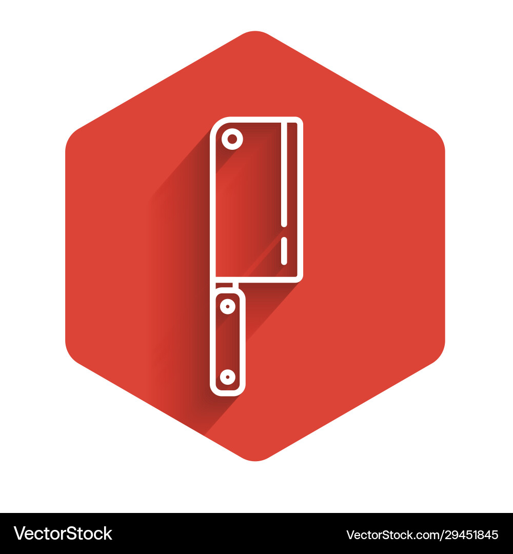 White line meat chopper icon isolated with long Vector Image