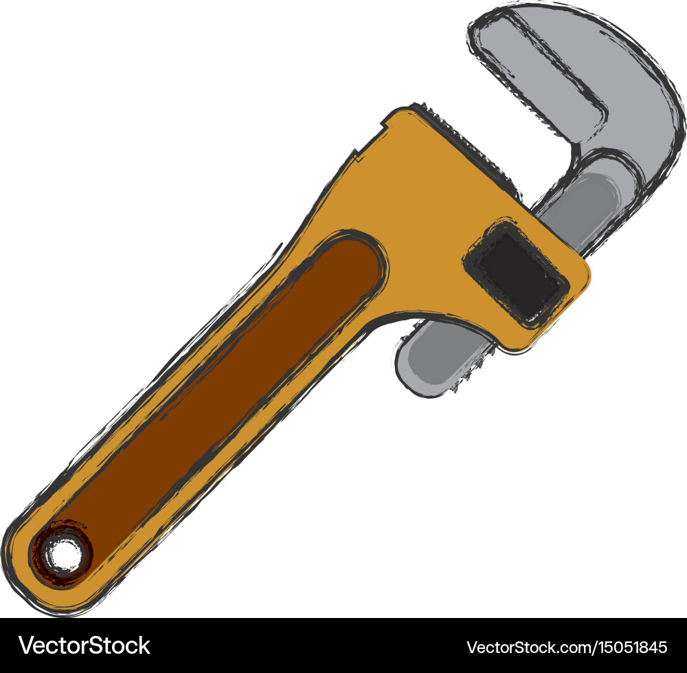Wrench tool adjustable Royalty Free Vector Image
