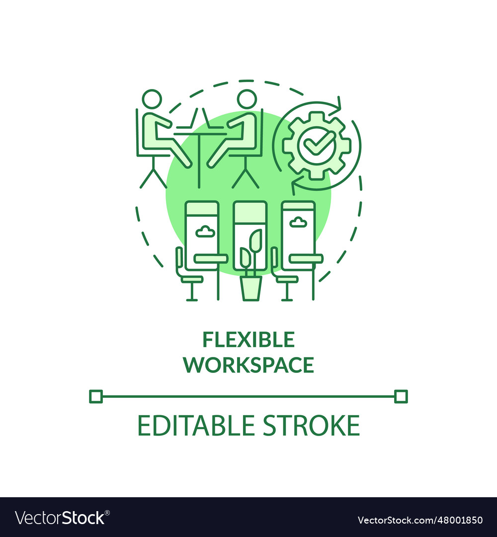 2d customizable flexible workspace line icon Vector Image