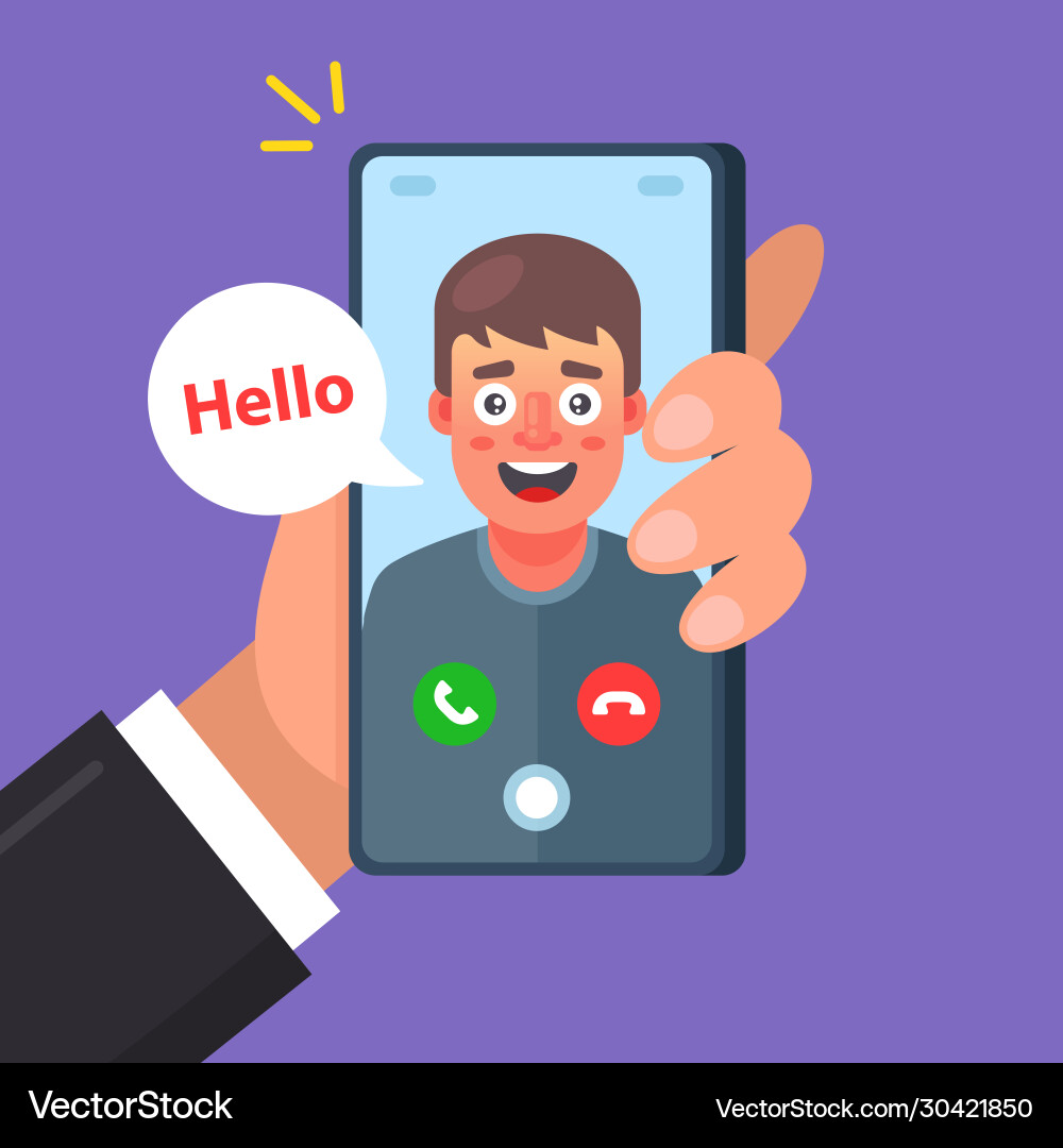 A friend is making video call conversation Vector Image