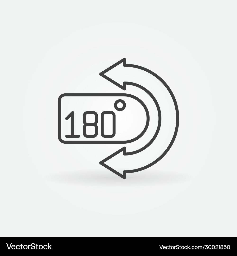 Arrow with angle 180 degrees outline Royalty Free Vector