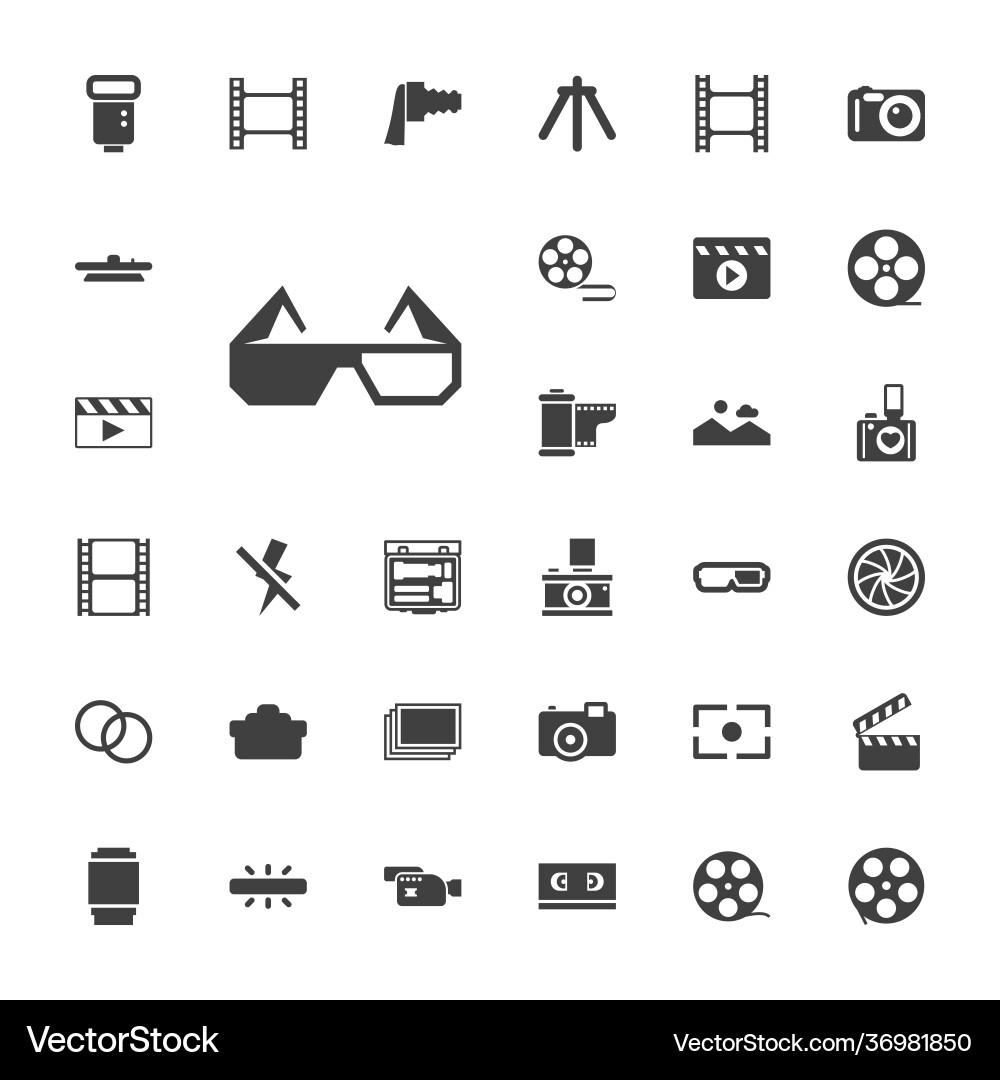 Film icons Royalty Free Vector Image - VectorStock