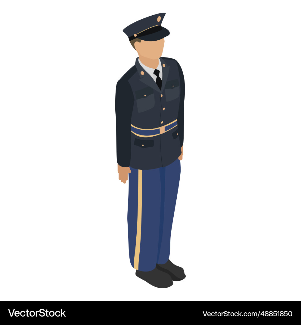 Full dress uniform army isometric Royalty Free Vector Image