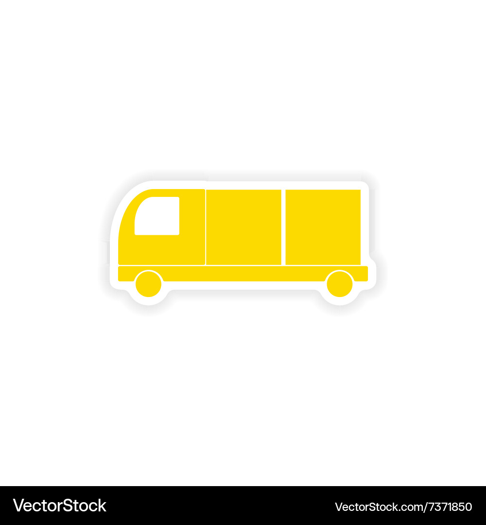 Icon sticker realistic design on paper car freight