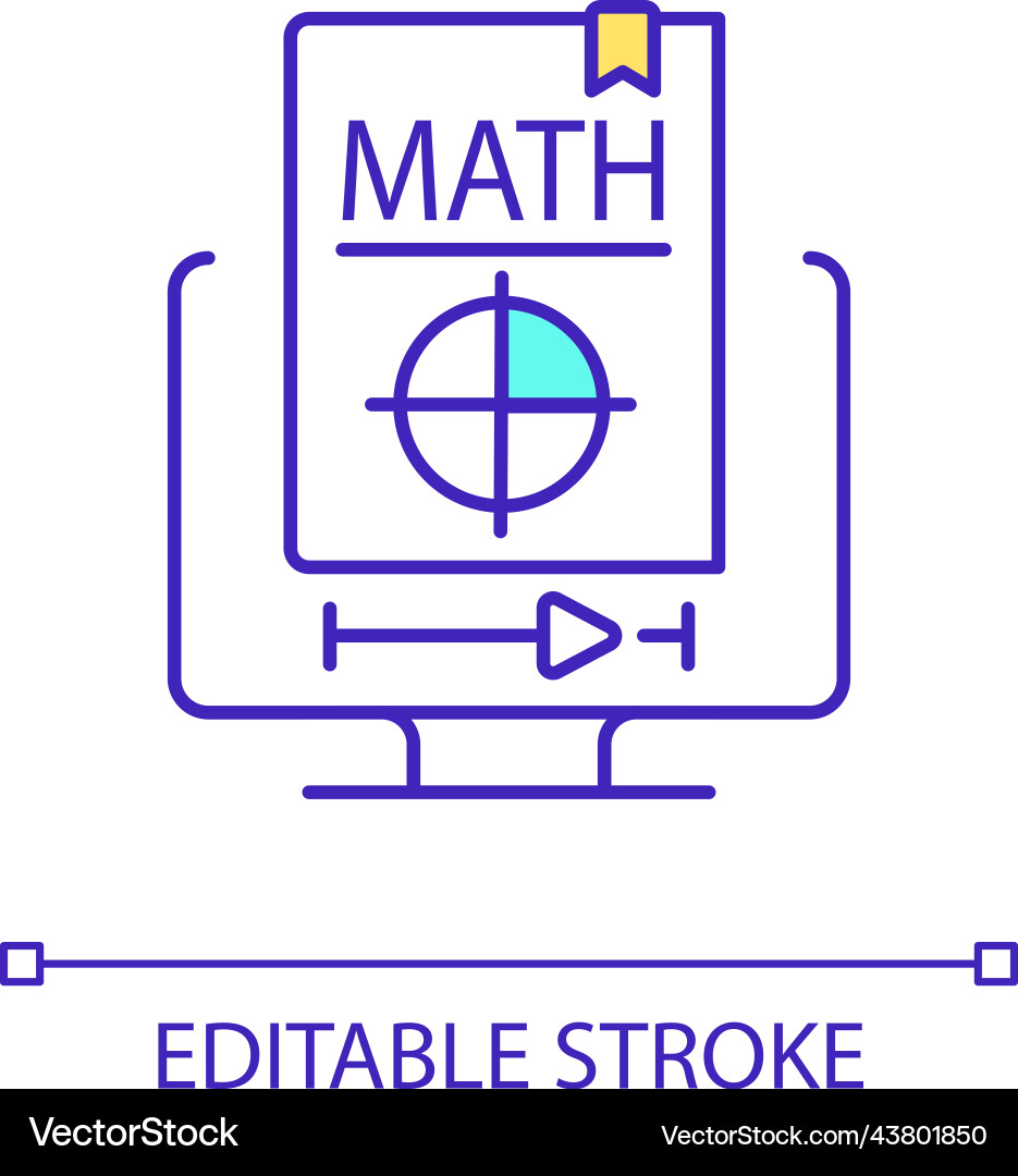 Math lessons online rgb color icon Royalty Free Vector Image